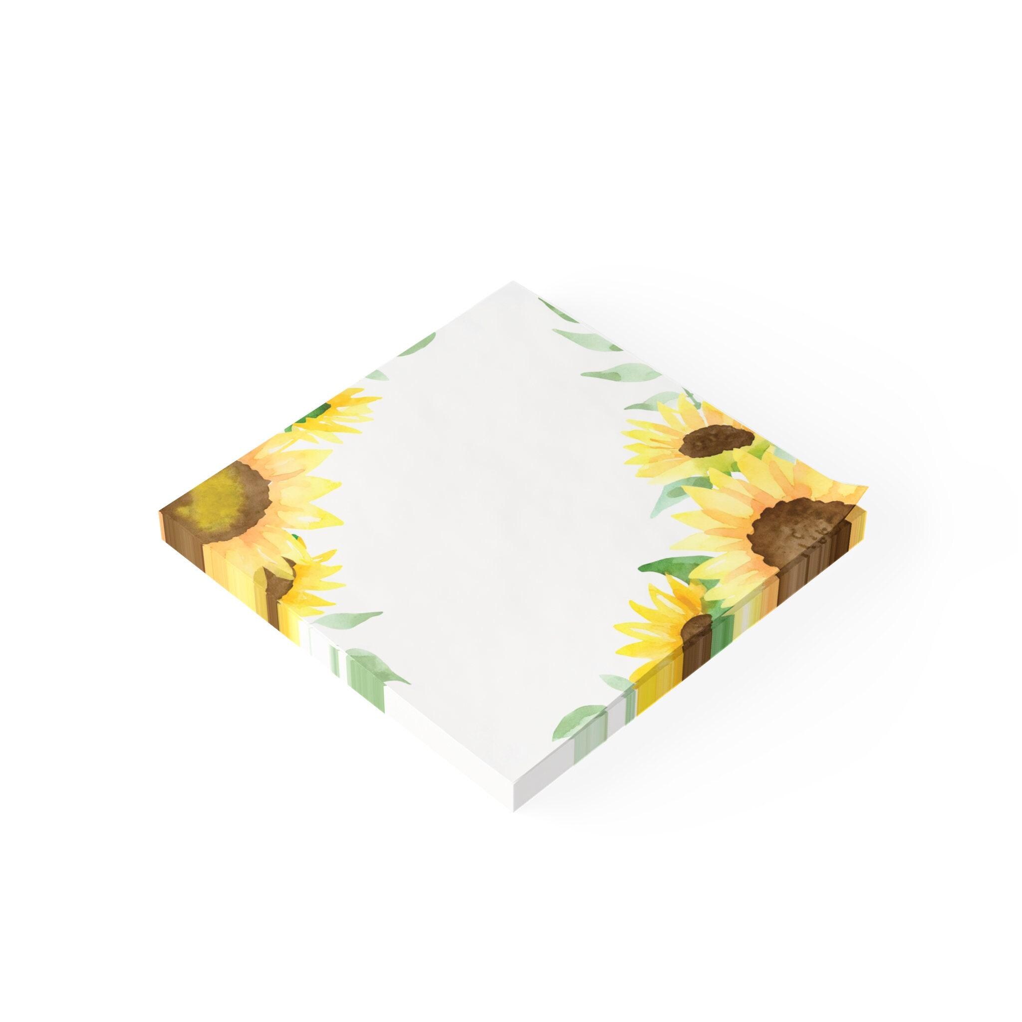 Sunflower Post-it® Note Pads - Designer - Watercolor, Sunflower, Floral ...
