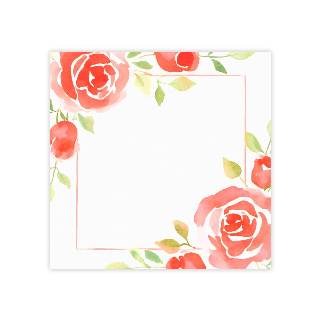 Roses Post-it® Note Pads - Designer - Red Roses in Frame, Delicate Rose ...