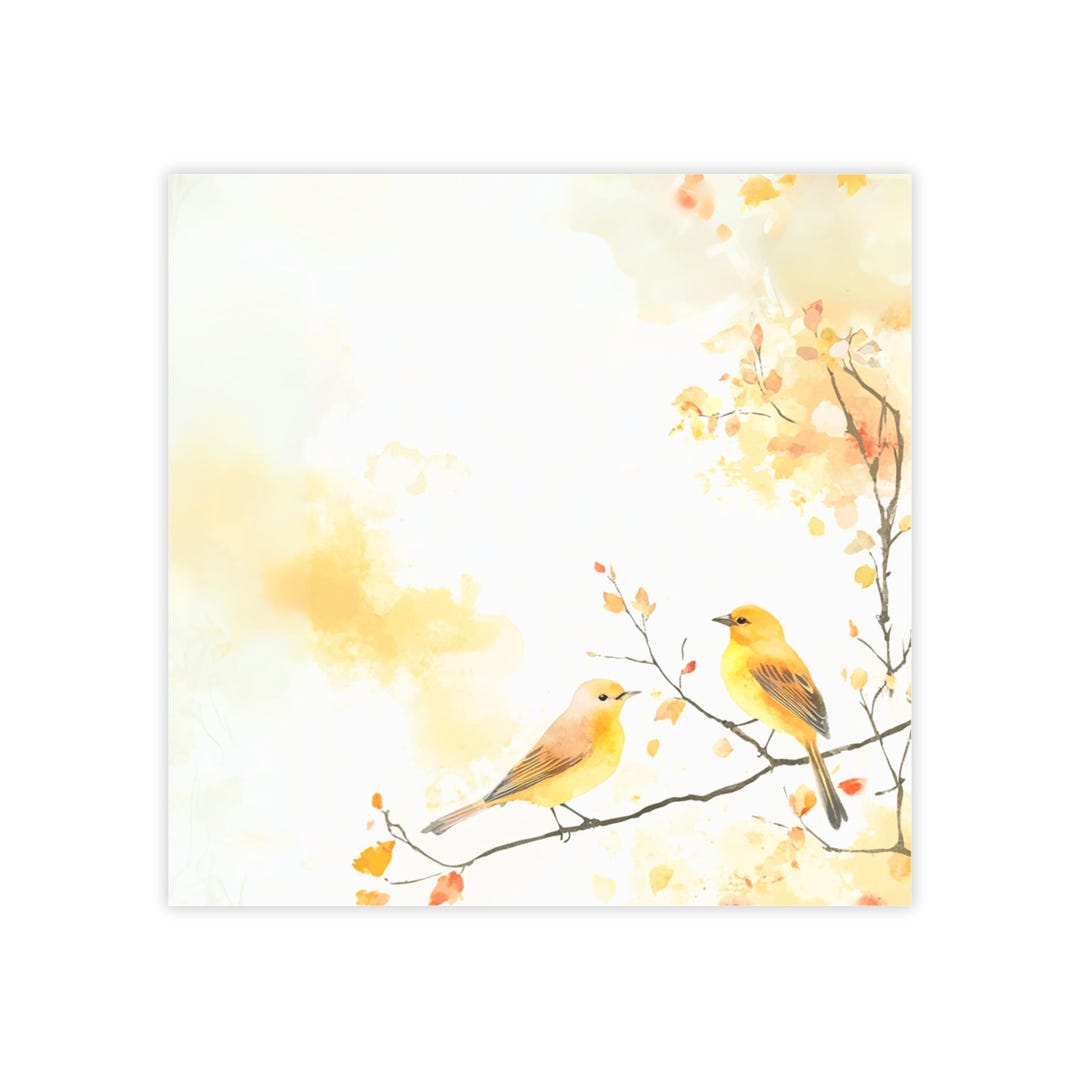 Yellow Birds Post-it® Note Pad - Designer - Gold Birds in Nature ...