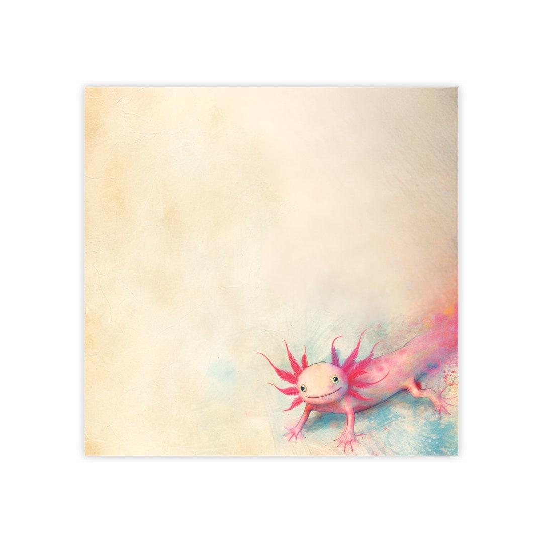 Pink Axolotl Post-it® Note Pads - Designer - Watercolor Salamander ...