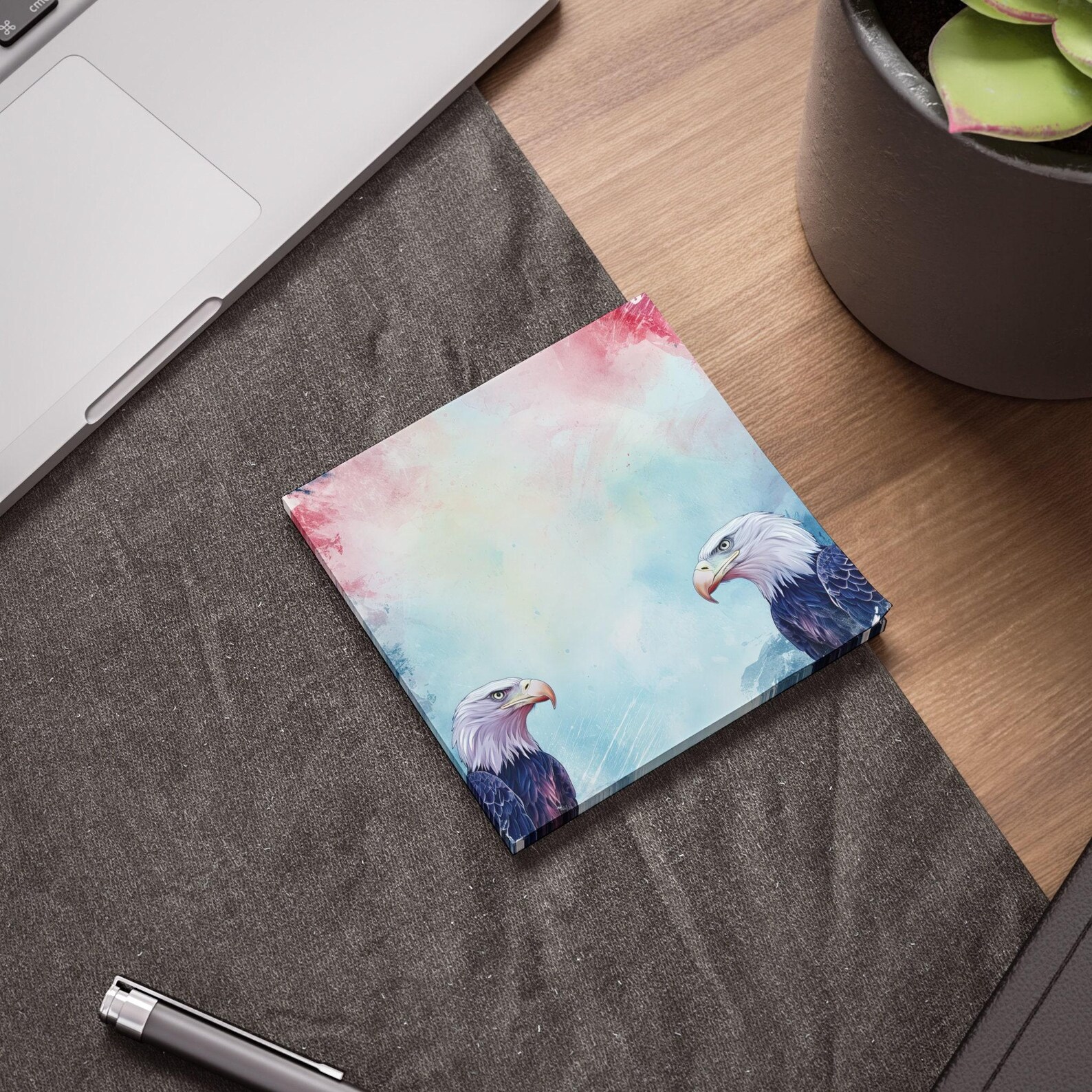 Bald Eagle Post-it® Note Pads - Designer - Watercolor Pastel, Red White ...