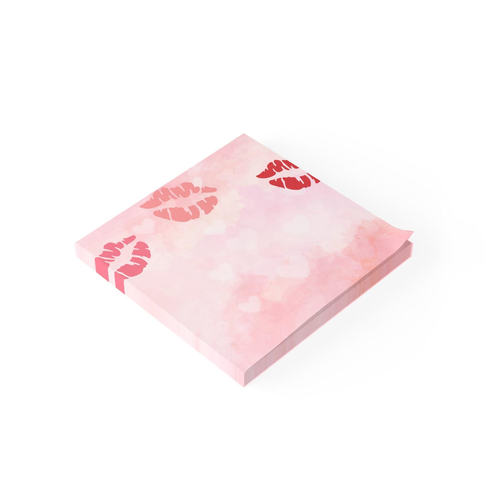 Love Lips Post-it® Note Pads - Designer - Watercolor, Pink Red Lipstick ...