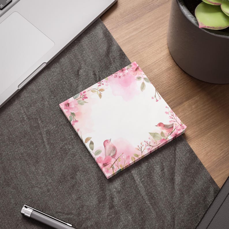Pink Birds Post-it® Note Pad - Designer - Pastel Birds in Nature ...