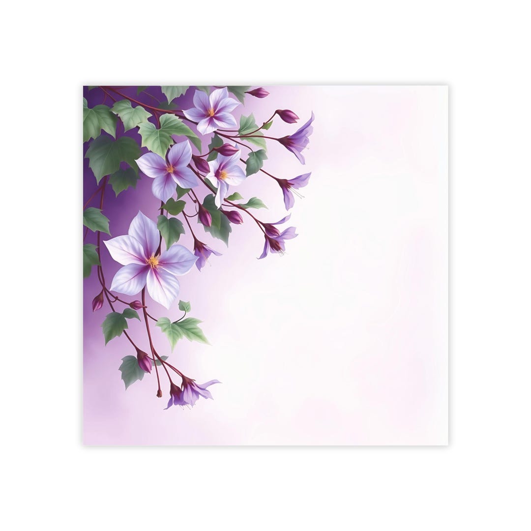 Clematis Vine Post-it® Note Pads Designer Lilac Lavender Purple Flower ...