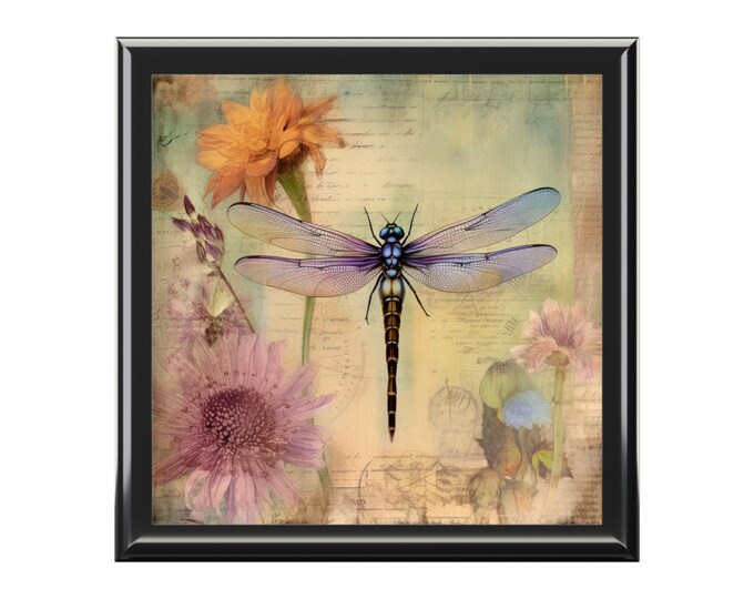Dragonfly Jewelry or Trinket Box, Lightweight Decoupage Storage Box ...
