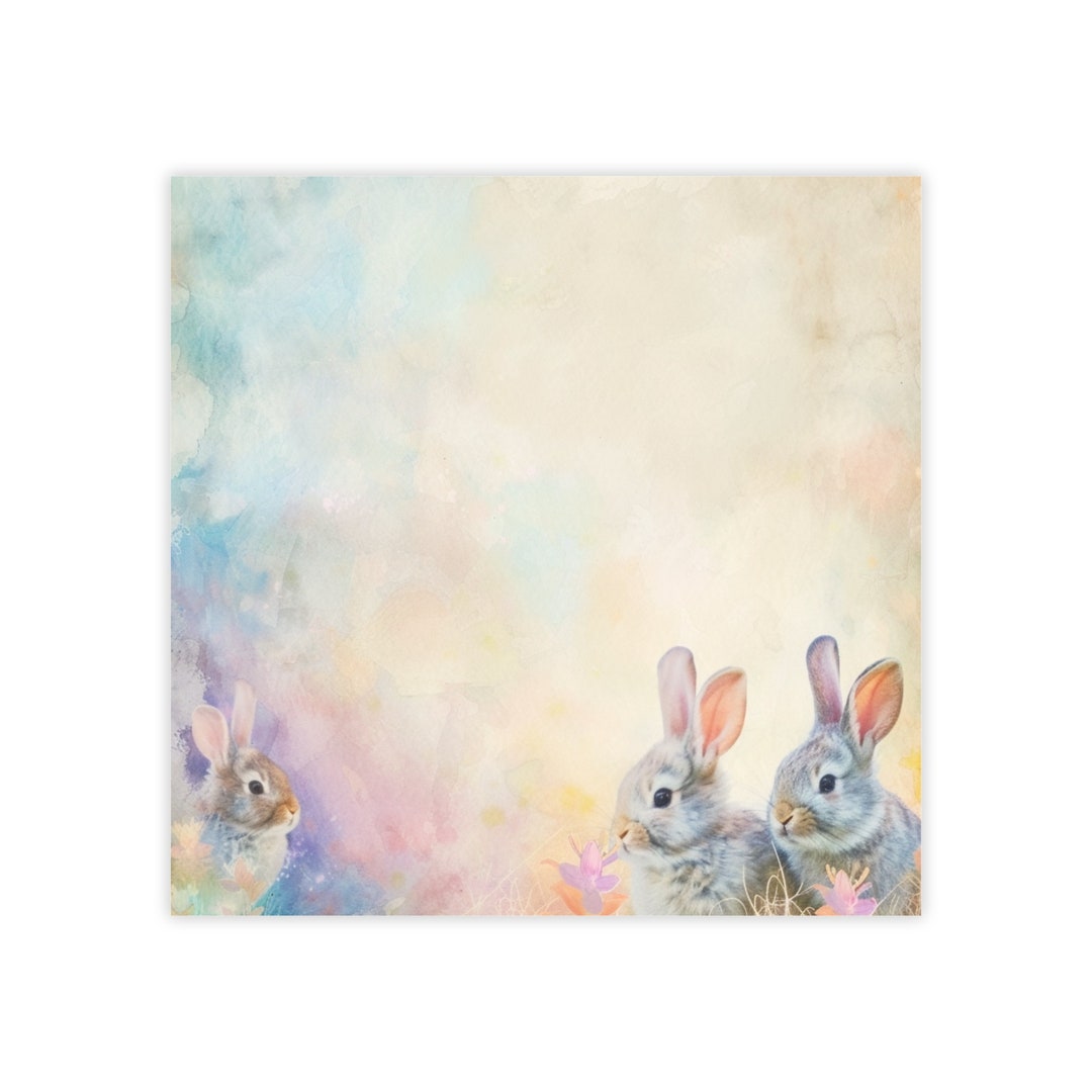 Bunnies Post-it® Note Pads - Designer - Pastel Charming Watercolor ...