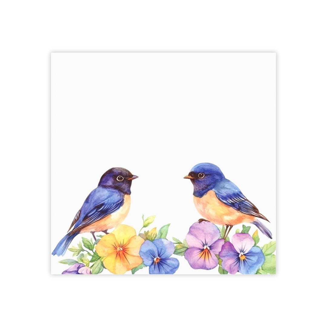Blue Birds Post-it® Note Pad - Designer - Pastel Birds in Nature ...