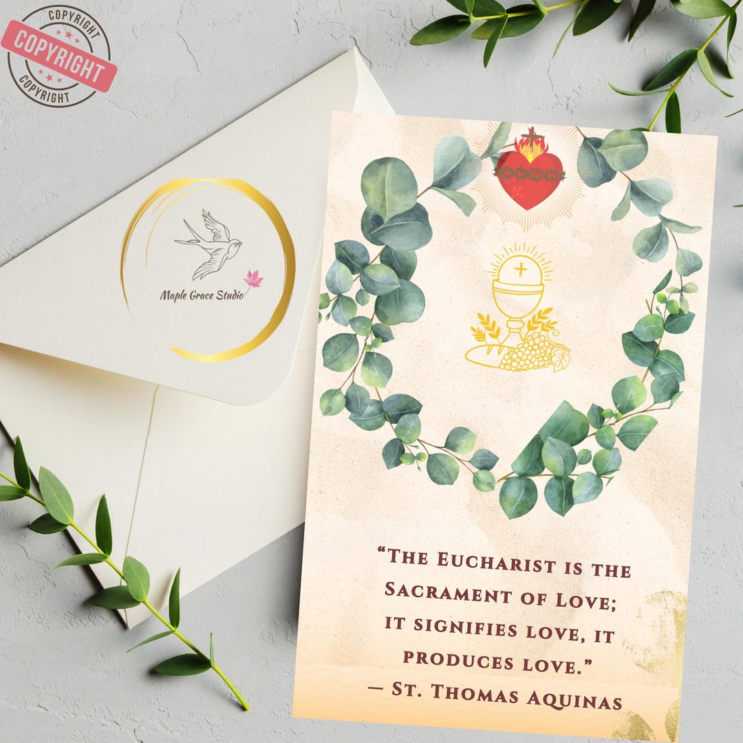 Catholic Eucharist Printable | St. Thomas Aquinas Quote | 3x5 Catholic ...
