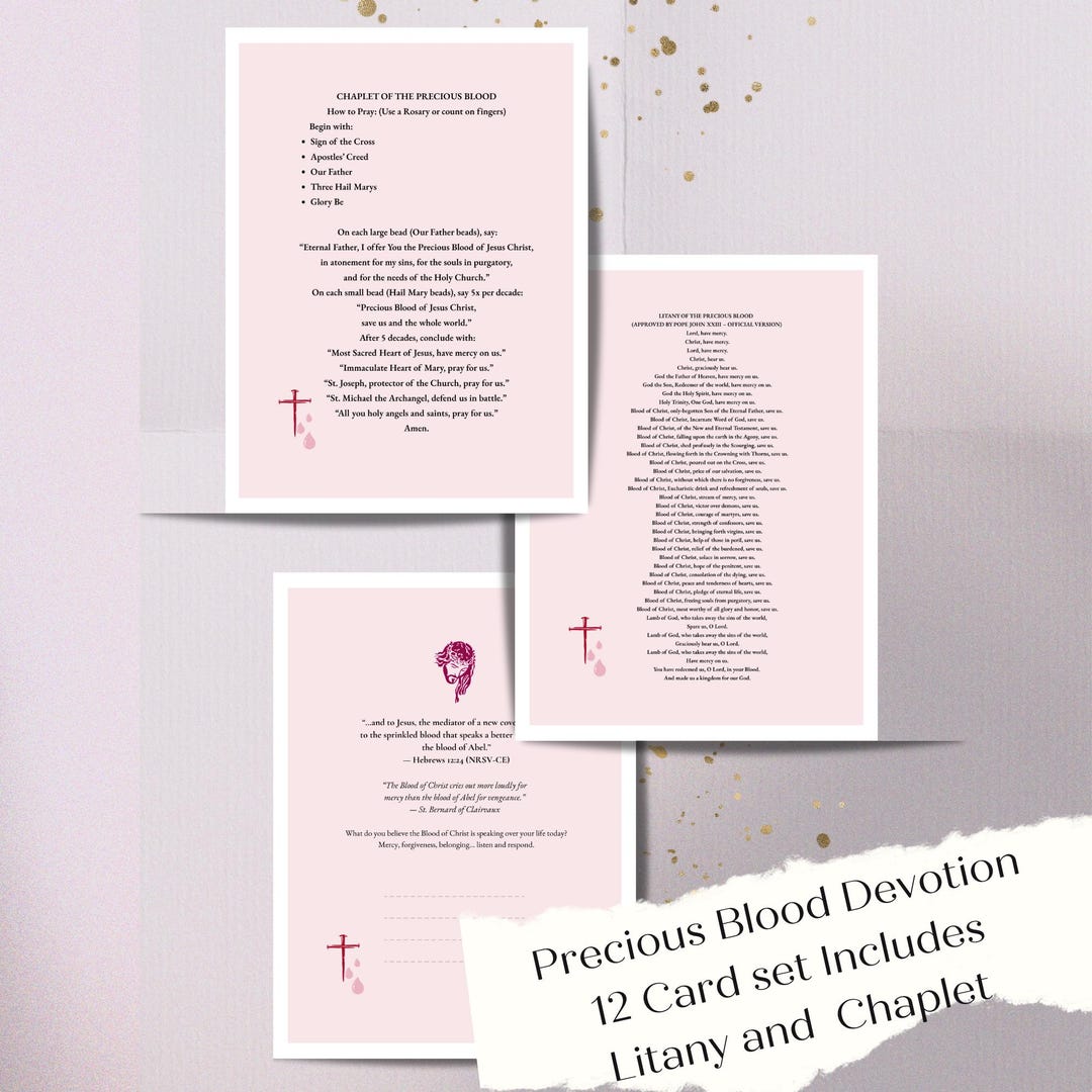 Precious Blood of Jesus Devotion | Catholic Postcard Devotion | 12 ...