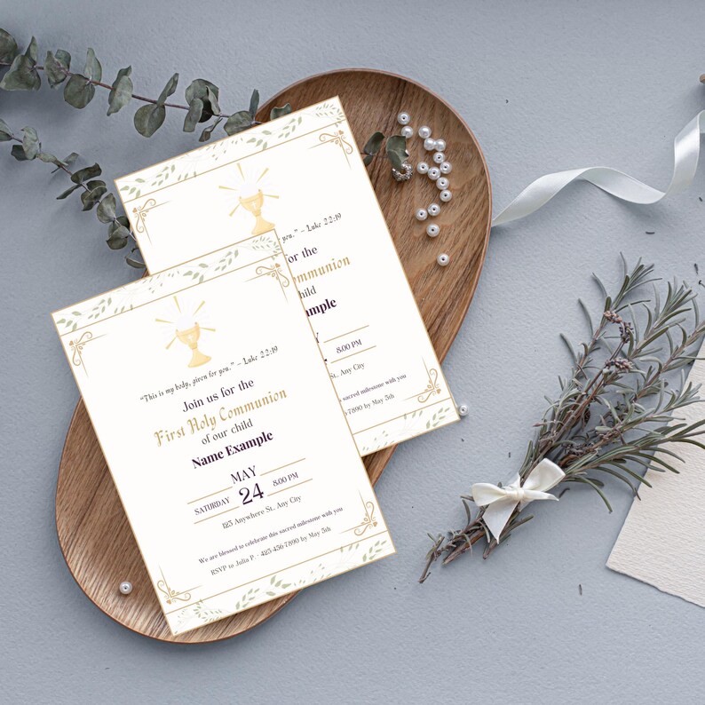 Editable Holy Communion Invitation With Scripture – Luke 22:19 ...