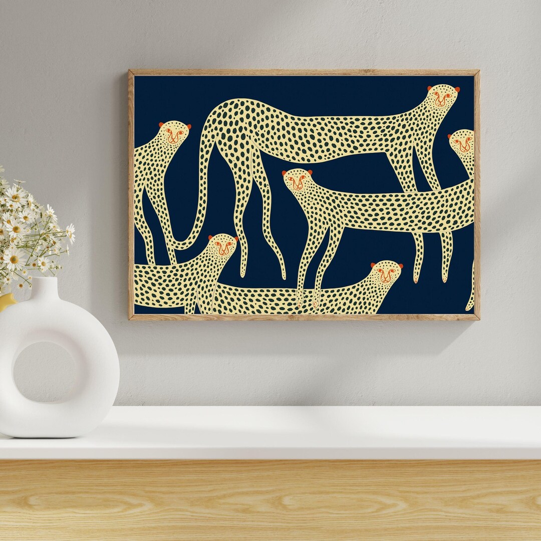 Boho Cheetah Print Poster: Wild Animal Art, Digital Download - Etsy