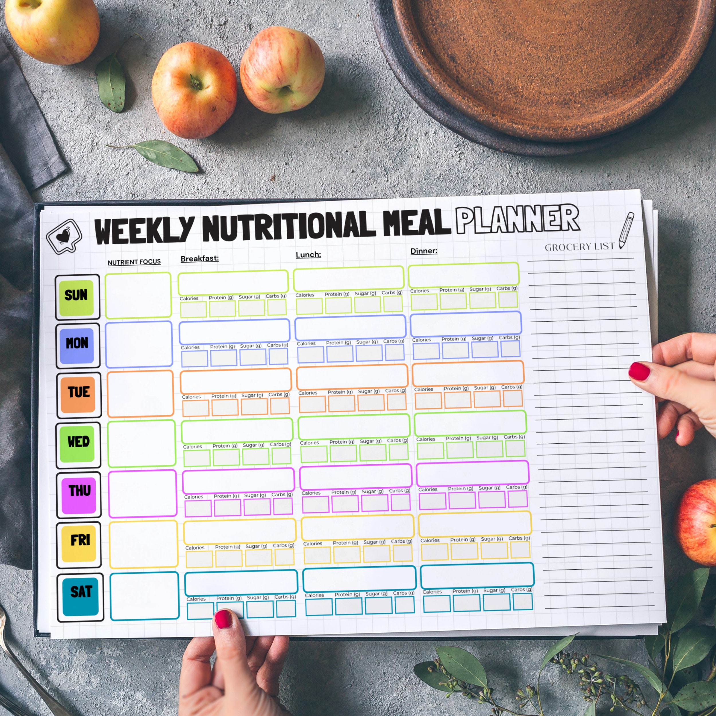Editable Meal Planner Template + FREE 50 High-protein Breakfast Recipes ...