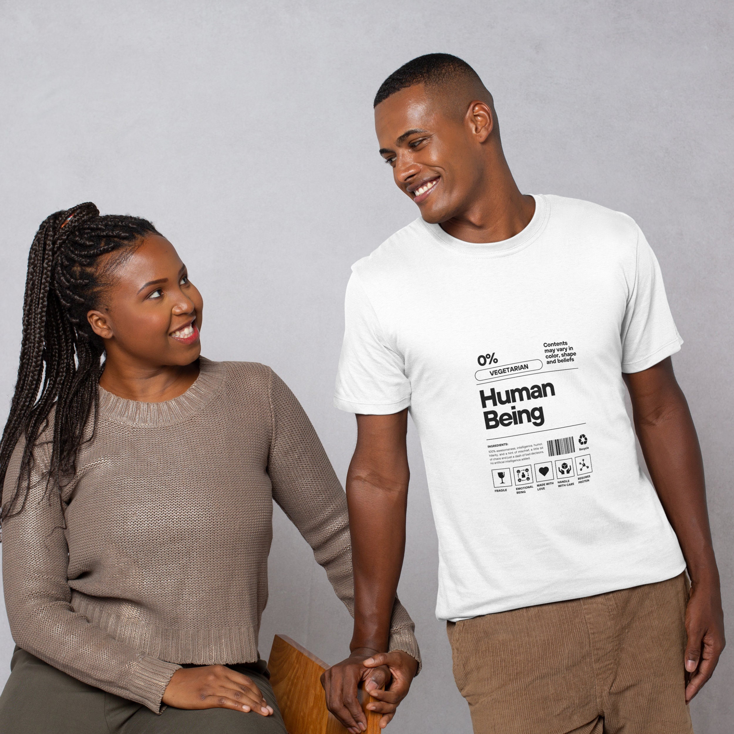 Human Being Organic Cotton T-shirt Eco-friendly Unisex Tee Sustainable ...
