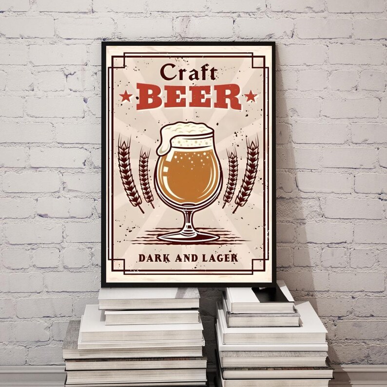 Vintage Beer Poster Set – Retro Craft Beer Wall Art, Printable Bar Sign ...