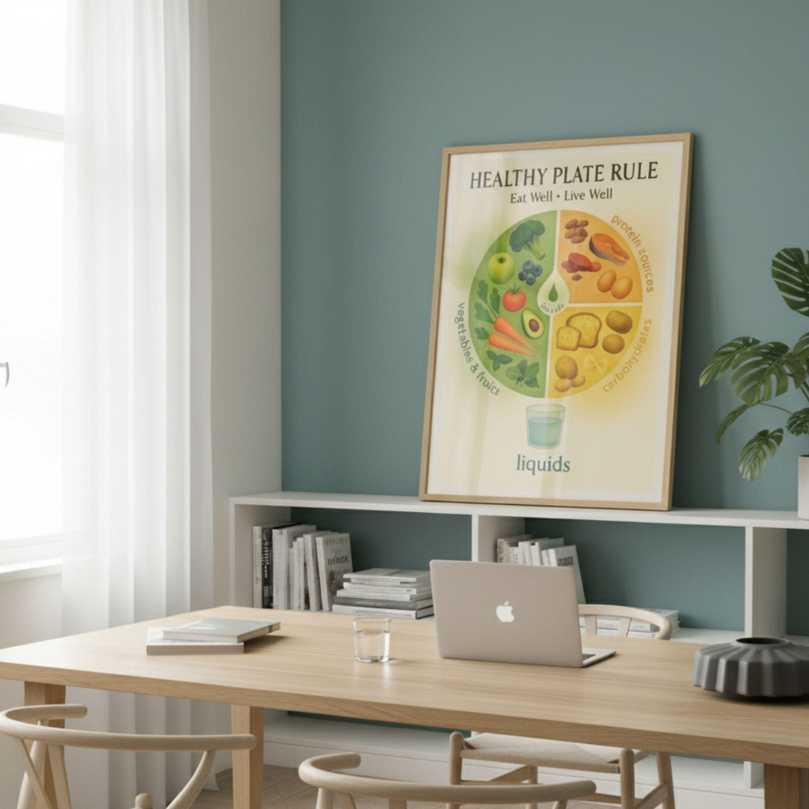 Healthy Plate Rule Nutrition Poster: Balanced Diet Printable, Digital ...