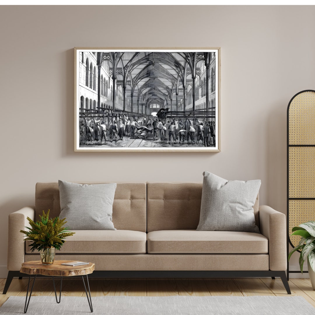 Victorian Butcher Shop Print: 1874 Industrial Market Scene (digital ...