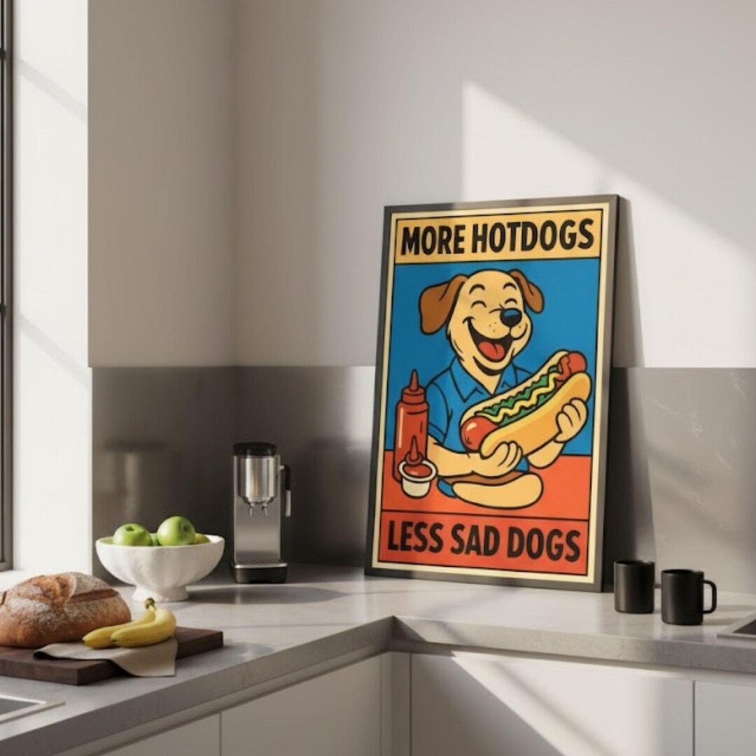 Hotdog Art Print: Comic Book Poster, Hot Dog Lover Gift | Digital ...