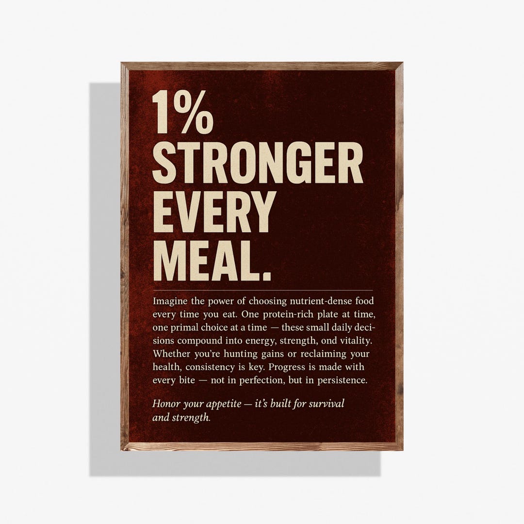1% Stronger Every Meal – Bold Nutrition Wall Art | High-protein ...