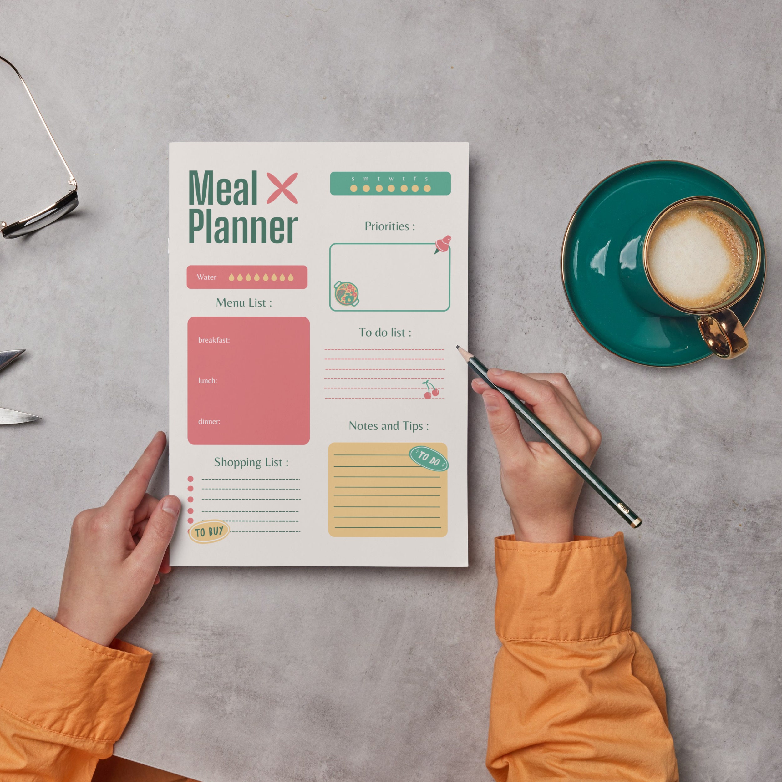 Meal Planner & Nutrient Tracking TEMPLATES Digital Download - Etsy