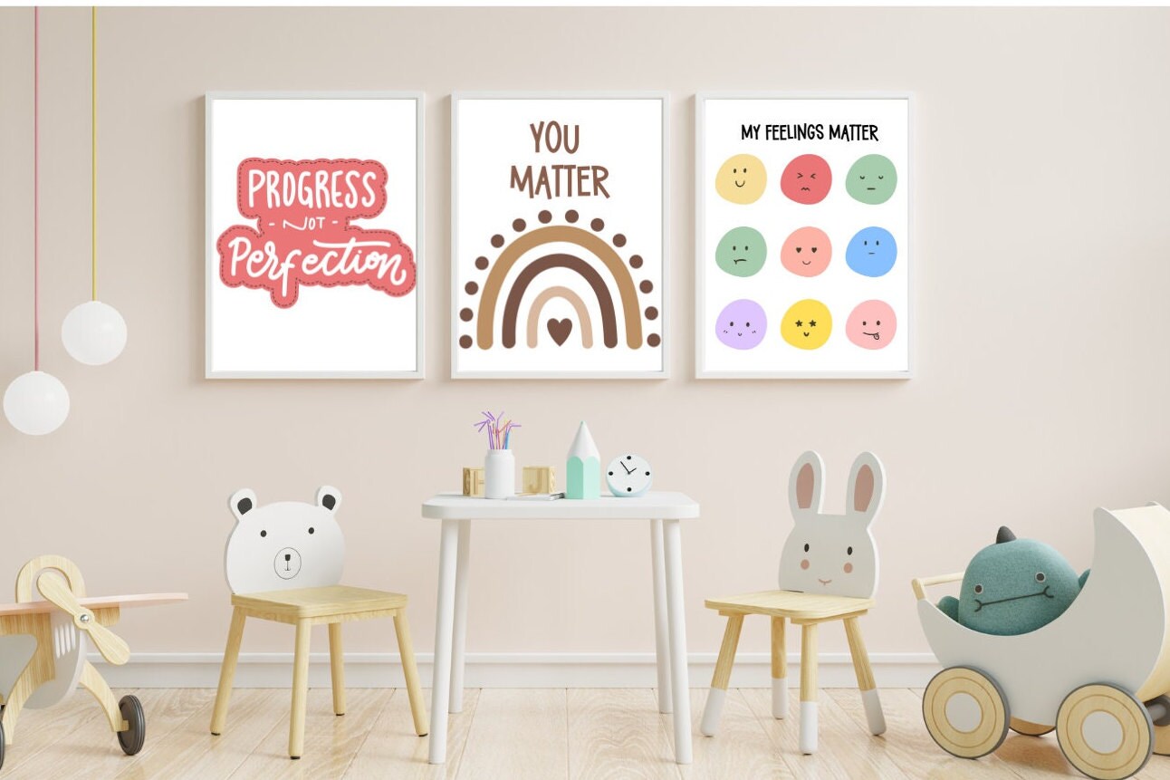 Positive Affirmations Wall Art, Classroom Poster, Colorful Rainbow ...