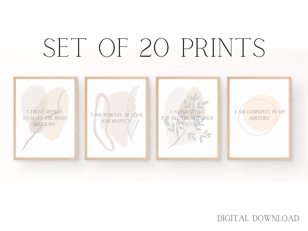 Boho Affirmation Wall Art Prints: Set of 20 (digital Download) - Etsy