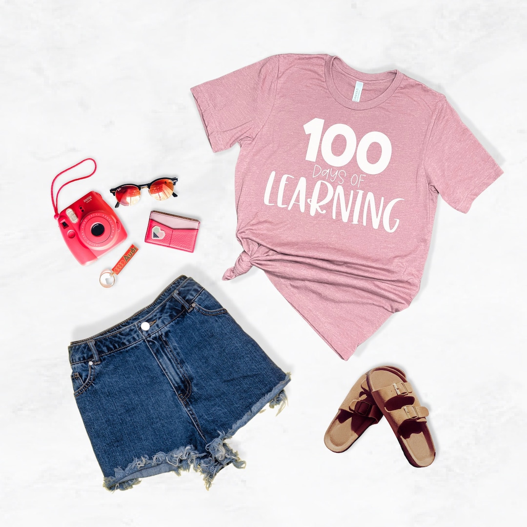 100 Days of Learning Teacher Shirt, Love School, School 100 Days, 100th ...