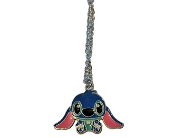 LILO & STITCH Necklace With Enamel Charm on 16 or 18 Silver Plated ...