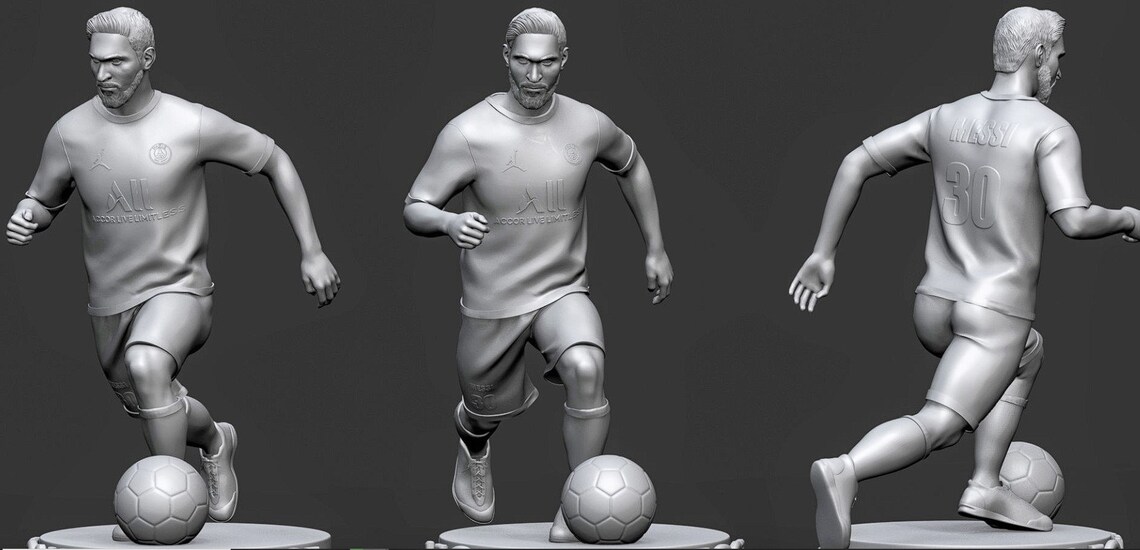 Realistic Lionel Messi Statue in 3D Printable STL File - Custom Design ...