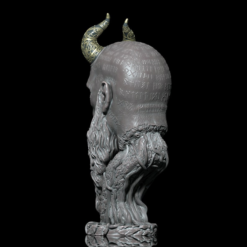 Gad of War Mimir 3D STL Büst Çizimi: Heyecan Verici Detaylara - Etsy