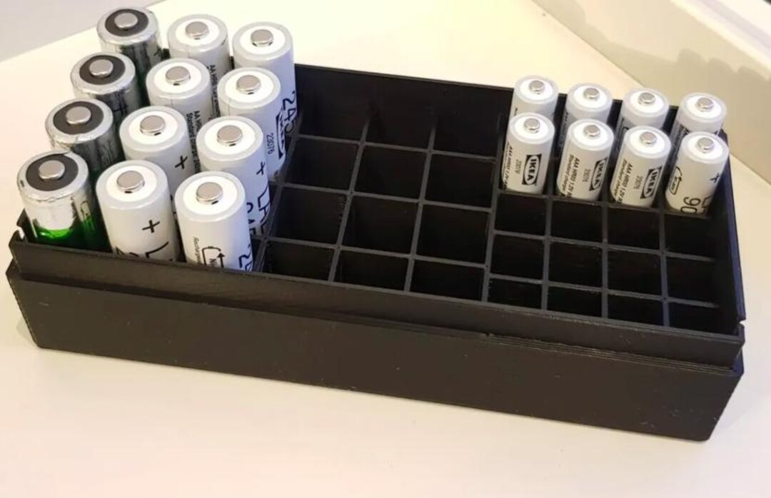 AAA+AA Battery Storage Box | 3D STL Digital File | Battery Organizer ...