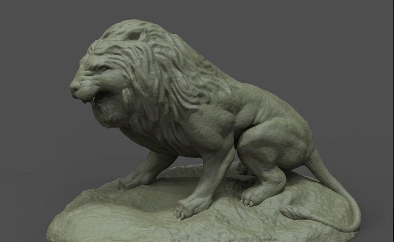 Gerçekçi Detaylara Sahip 3D Aslan STL Figürü Sanatsal Ev Dekorasyonu ...