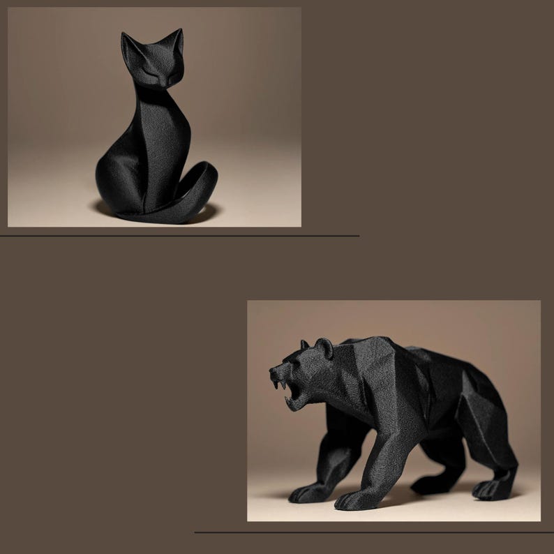 17 Pcs 3D STL Animal Figures - Digital File | Decorative Sculpture ...