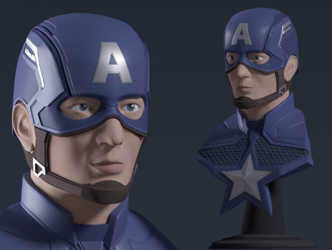 Captain America Head 3D Stl File 3D çizim 3D Yazıcı Kaptan - Etsy
