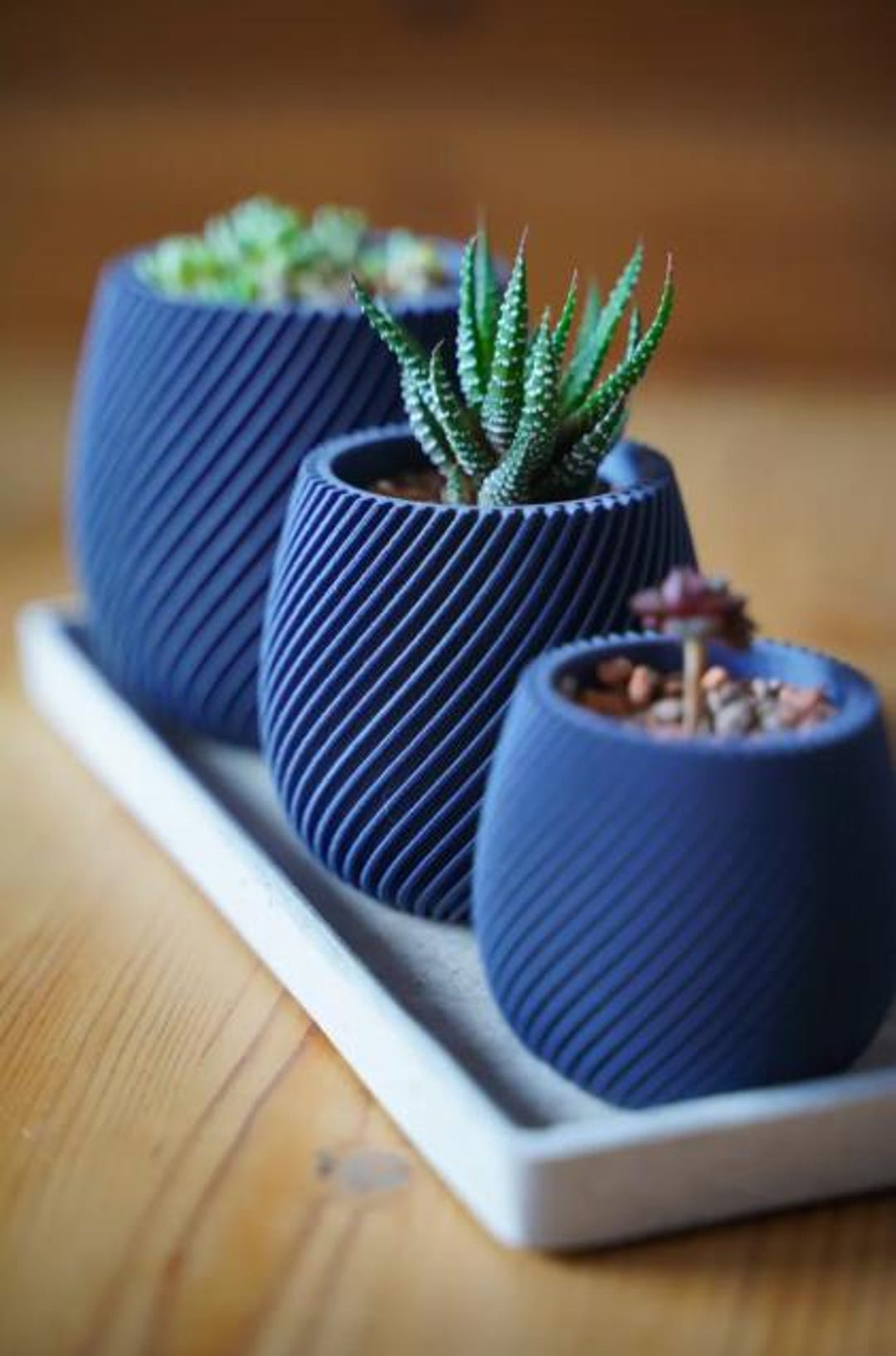 Spiral Pattern 3D STL Flower Pot Set | Modern Flower Bed Design for 3D ...