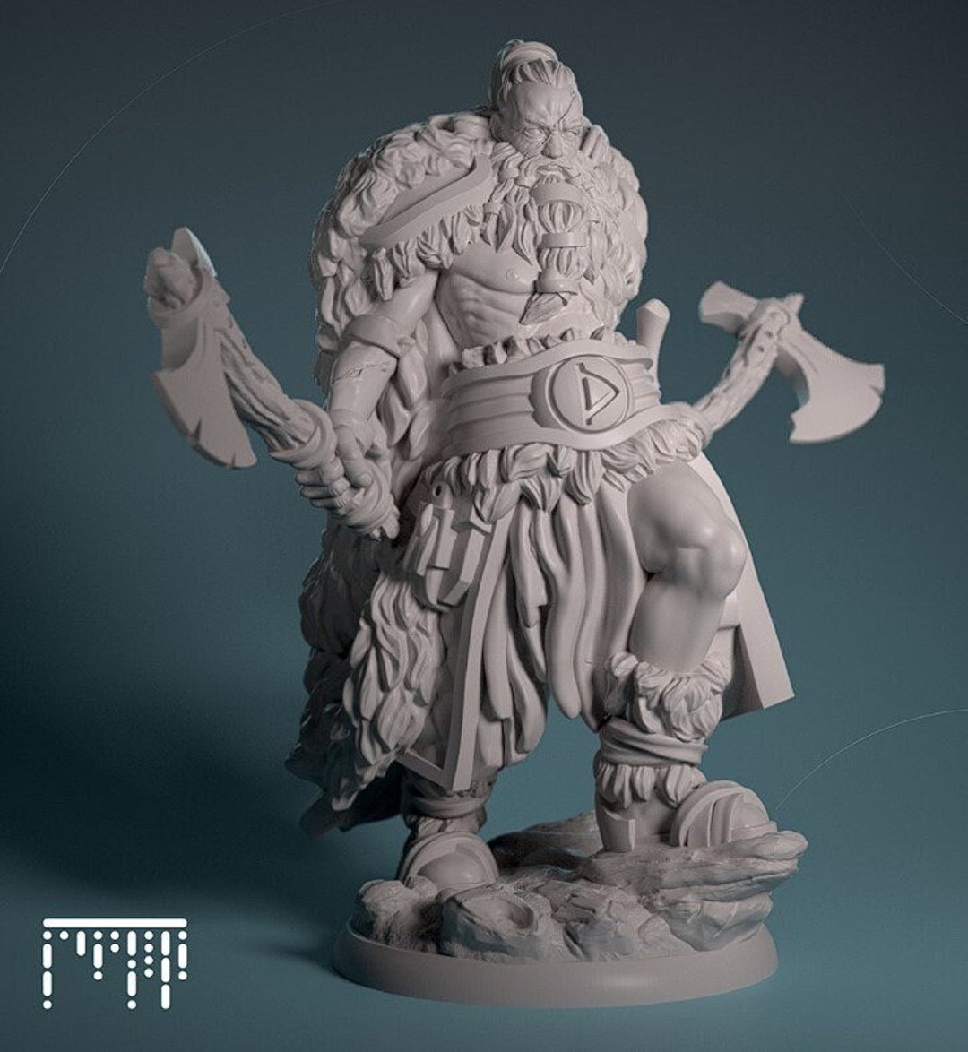 Viking STL Detailed 3D Printable Figure, Scalable Viking Statue ...