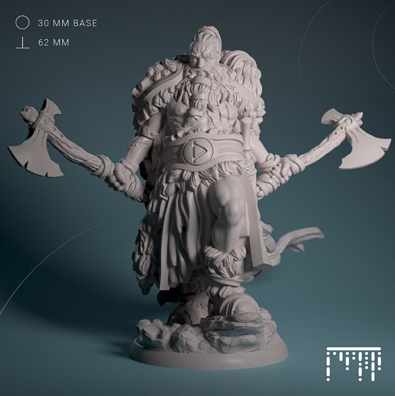 Viking STL Detailed 3D Printable Figure, Scalable Viking Statue ...