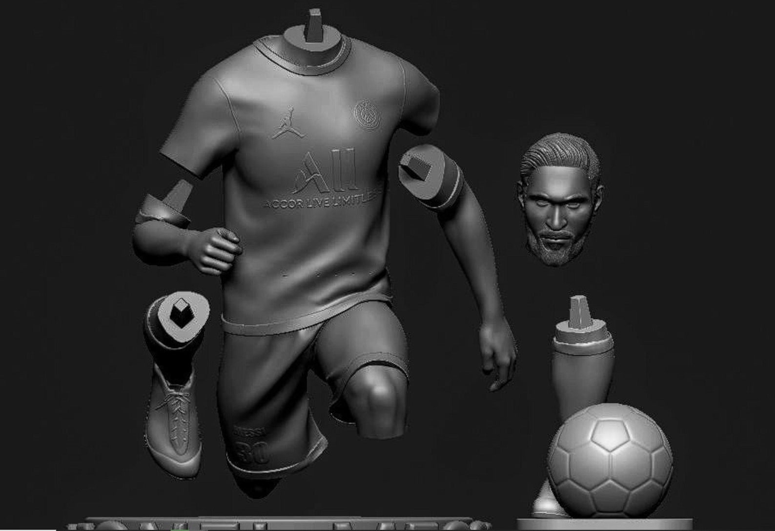Realistic Lionel Messi Statue in 3D Printable STL File - Custom Design ...