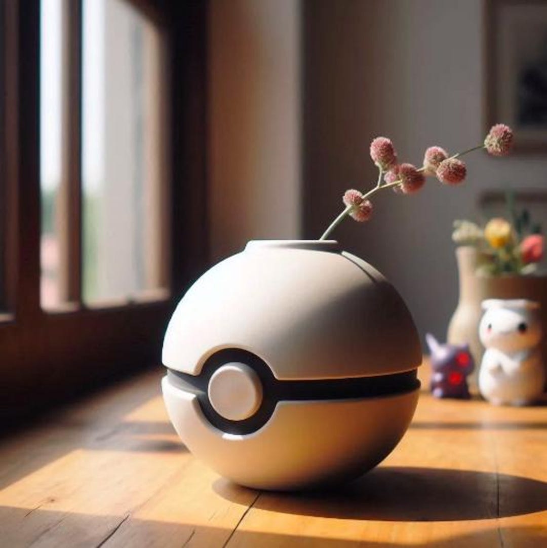 3D Print Pokeball Flower Pot STL File | Flower Holder & Decorative Vase ...