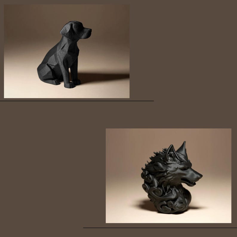 17 Pcs 3D STL Animal Figures - Digital File | Decorative Sculpture ...