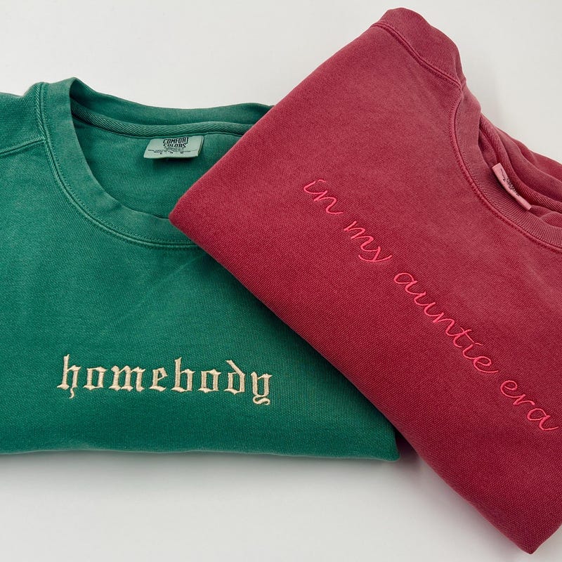 Embroidered Sweatshirt - Etsy