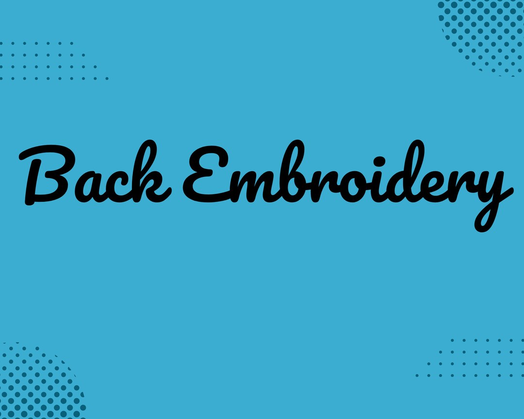 Back Embroidery - Etsy