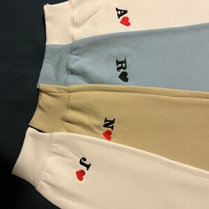 Custom Embroidered Initial Heart Sweatshirt | Personalized Couples ...