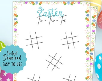 Printable Easter Tic Tac Toe Game, Printable Easter Game, Easter Party ...