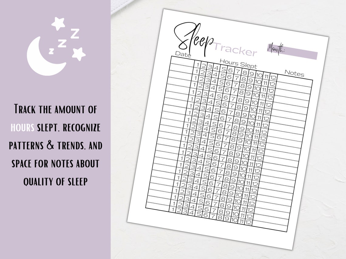 Sleep Tracker Printable Bundle Monthly Sleep Journal, Sleep Log, Sleep ...