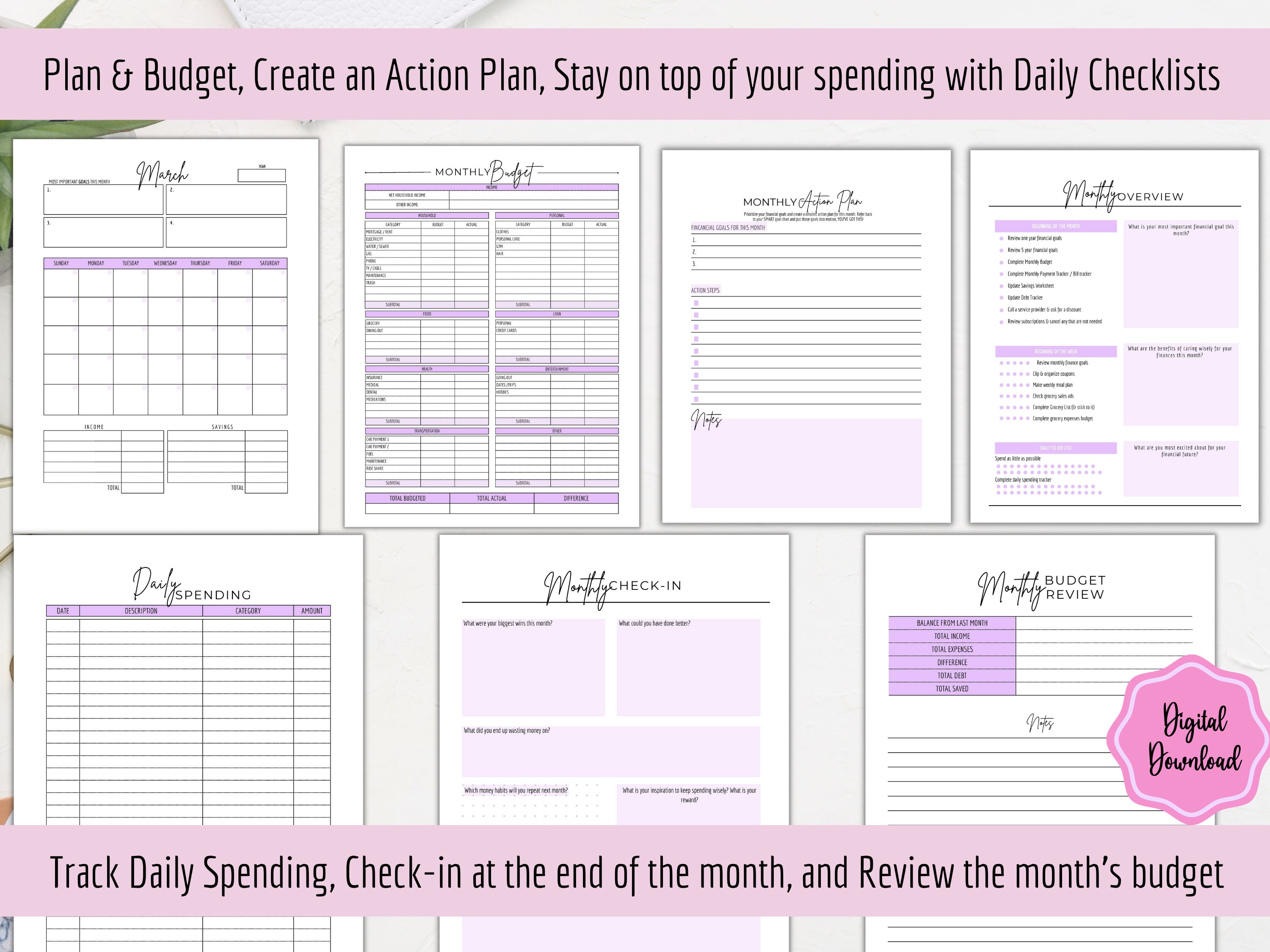 Finance Planner Printable PDF, Budget Planner Printable, Financial ...