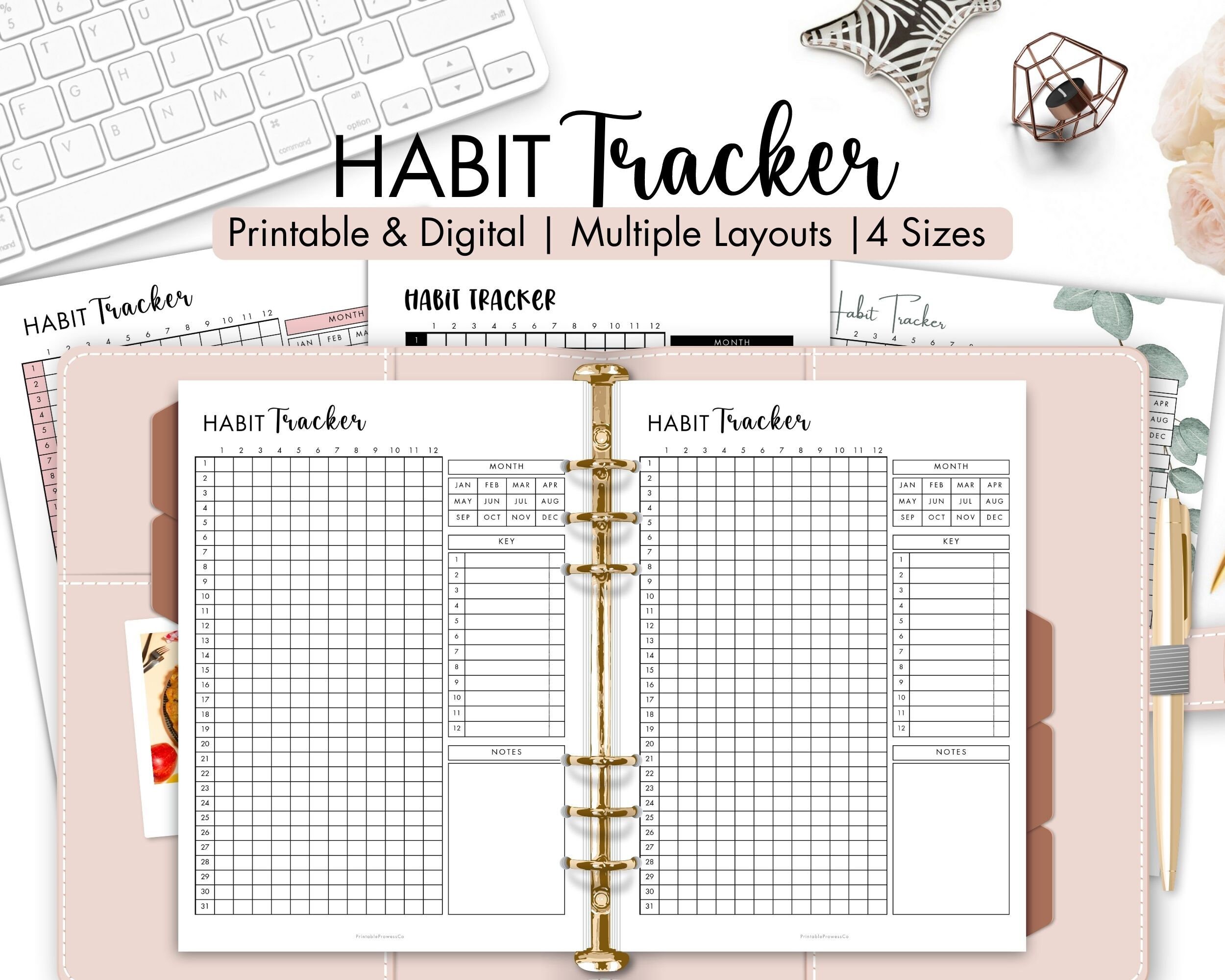 Habit Tracker | Monthly | Daily | Weekly | Printable Habit Tracker ...