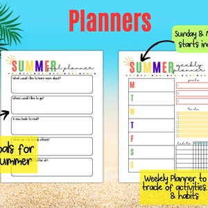 Summer Activity Planner Binder for Kids, Summer Bucket List, Printable ...