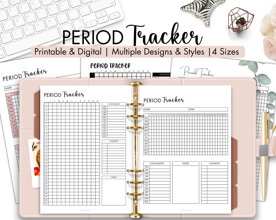 Printable Period Tracker Menstrual Cycle Tracker| Period Calendar ...