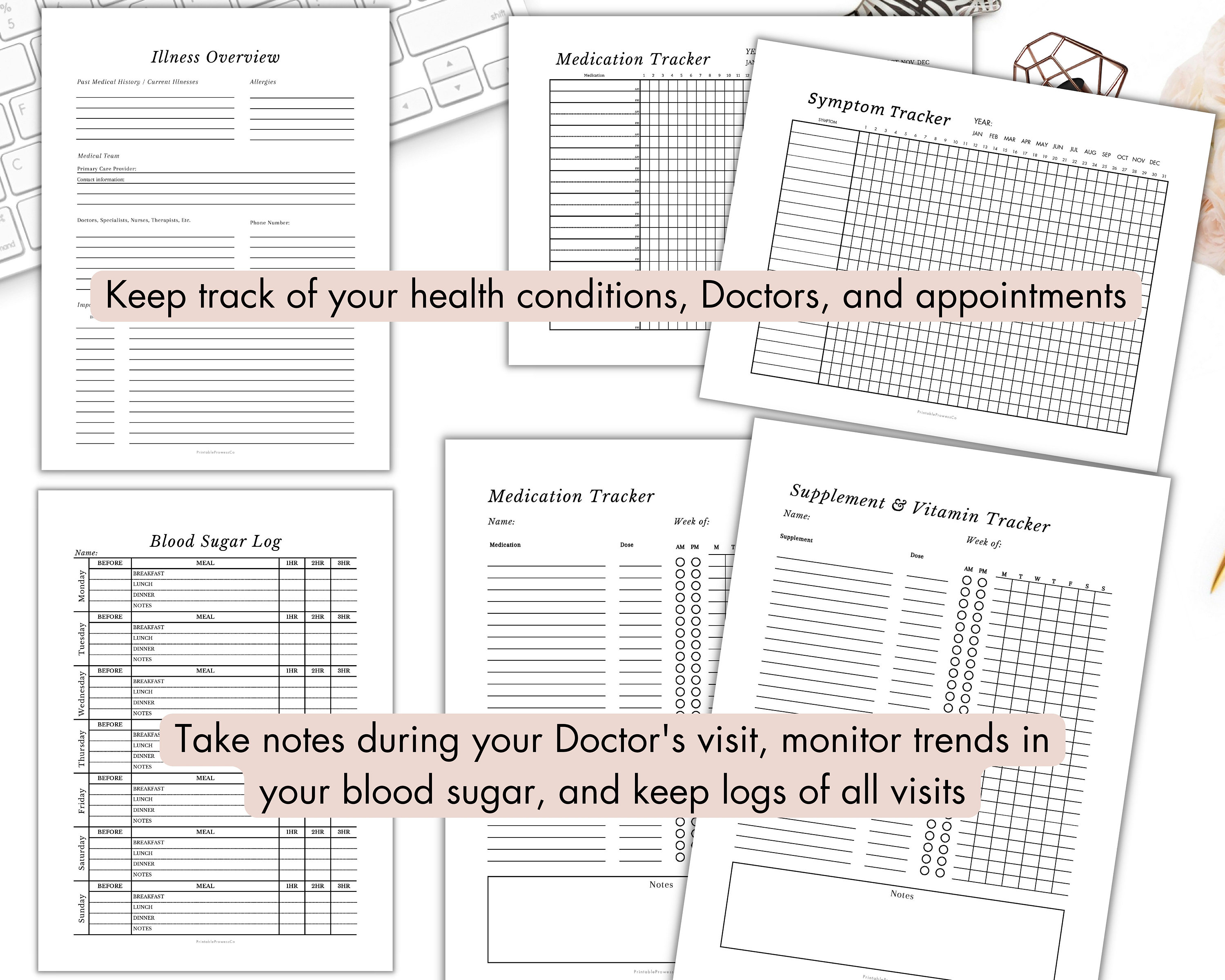 Printable Medical Planner, Health Tracker (digital Download) - Etsy