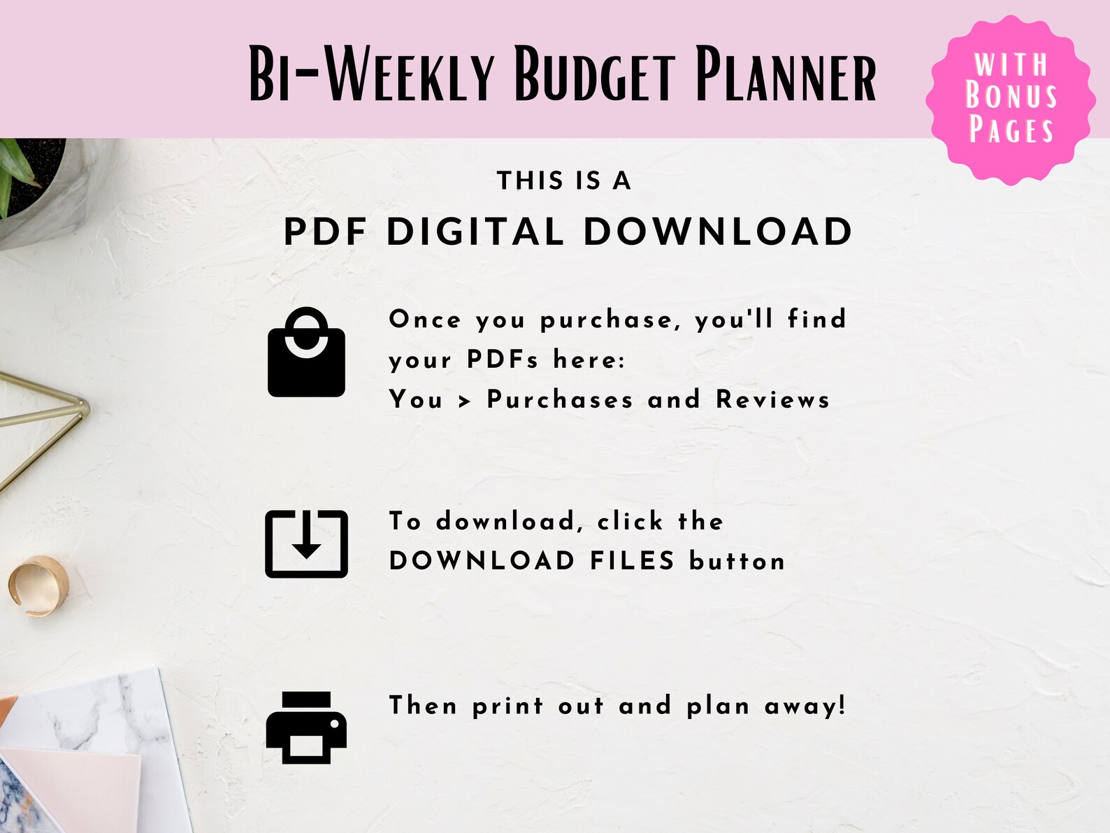 Biweekly Budget Planner, Printable PDF, Budget Planner Binder With Cash ...